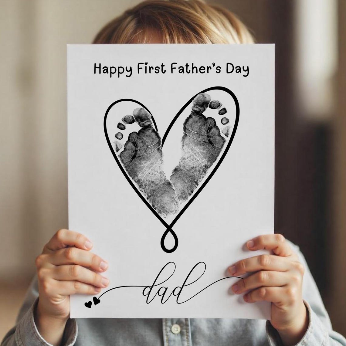 Printable First Father's Day Art, Fathers Day Footprint, Dad Footprint ...