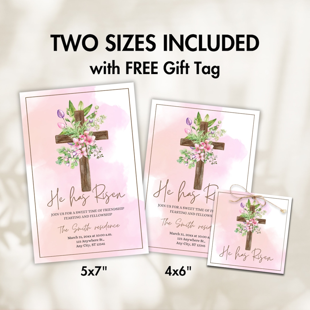 Editable Easter Sunday Service Invitation Easter Brunch Invitation ...