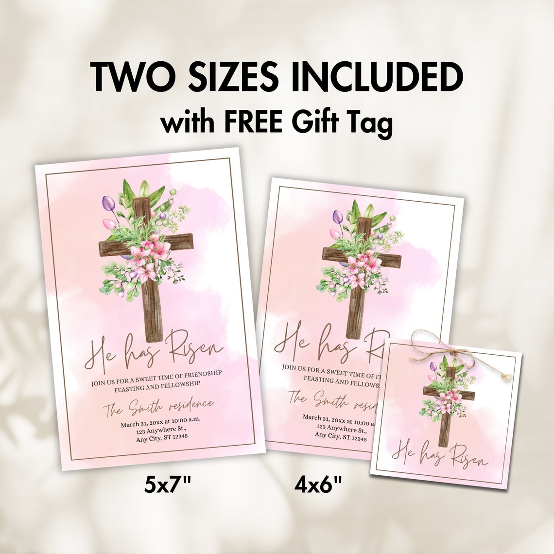 Editable Easter Sunday Service Invitation Easter Brunch Invitation ...