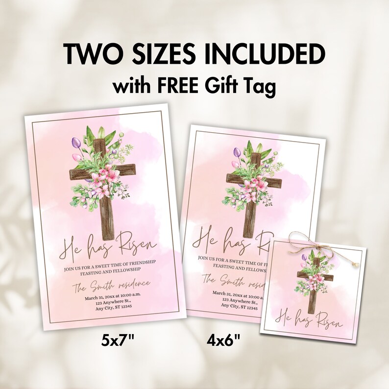 Editable Easter Sunday Service Invitation Easter Brunch Invitation ...