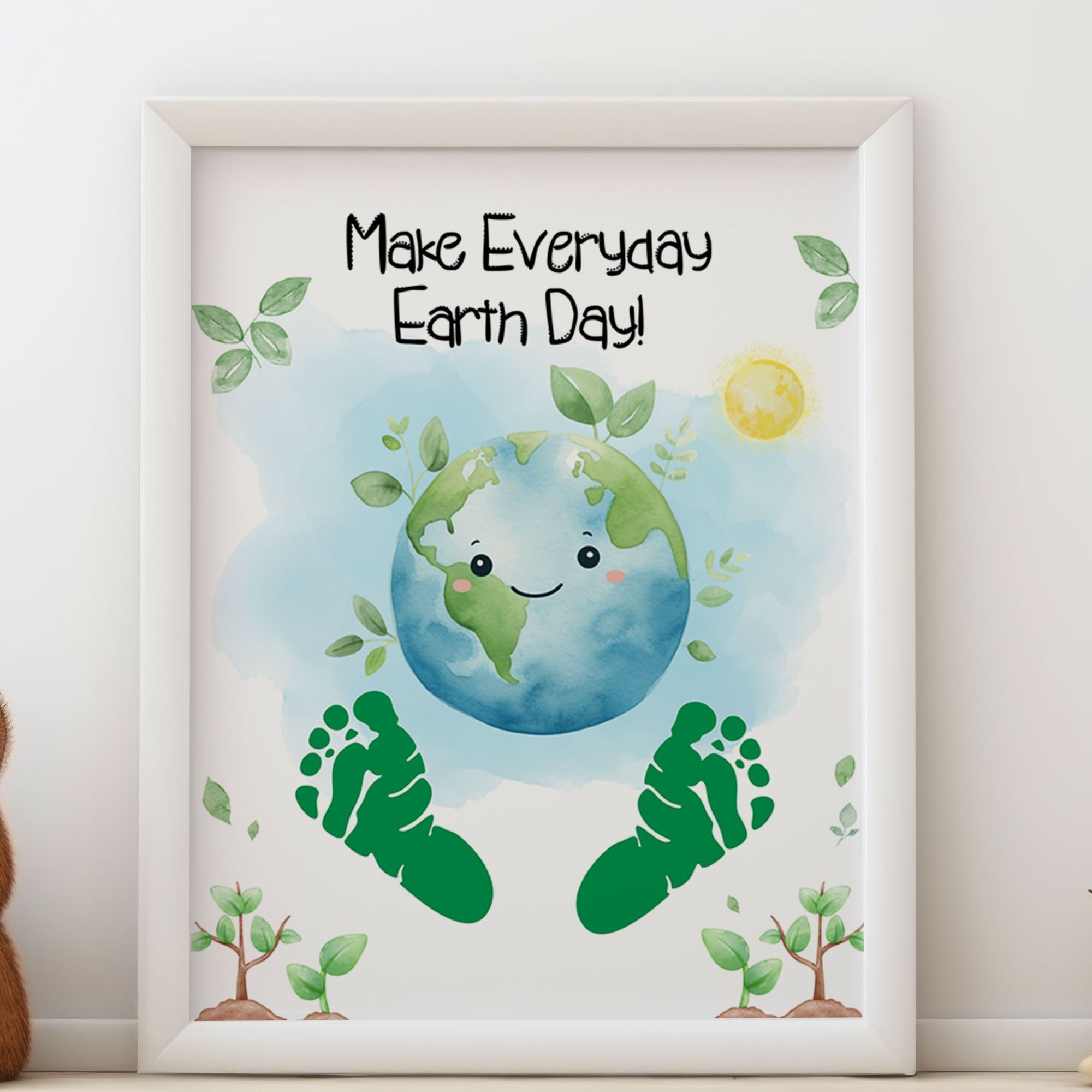 Earth Day Craft for Kids Activity Preschool Footprint Art for School ...