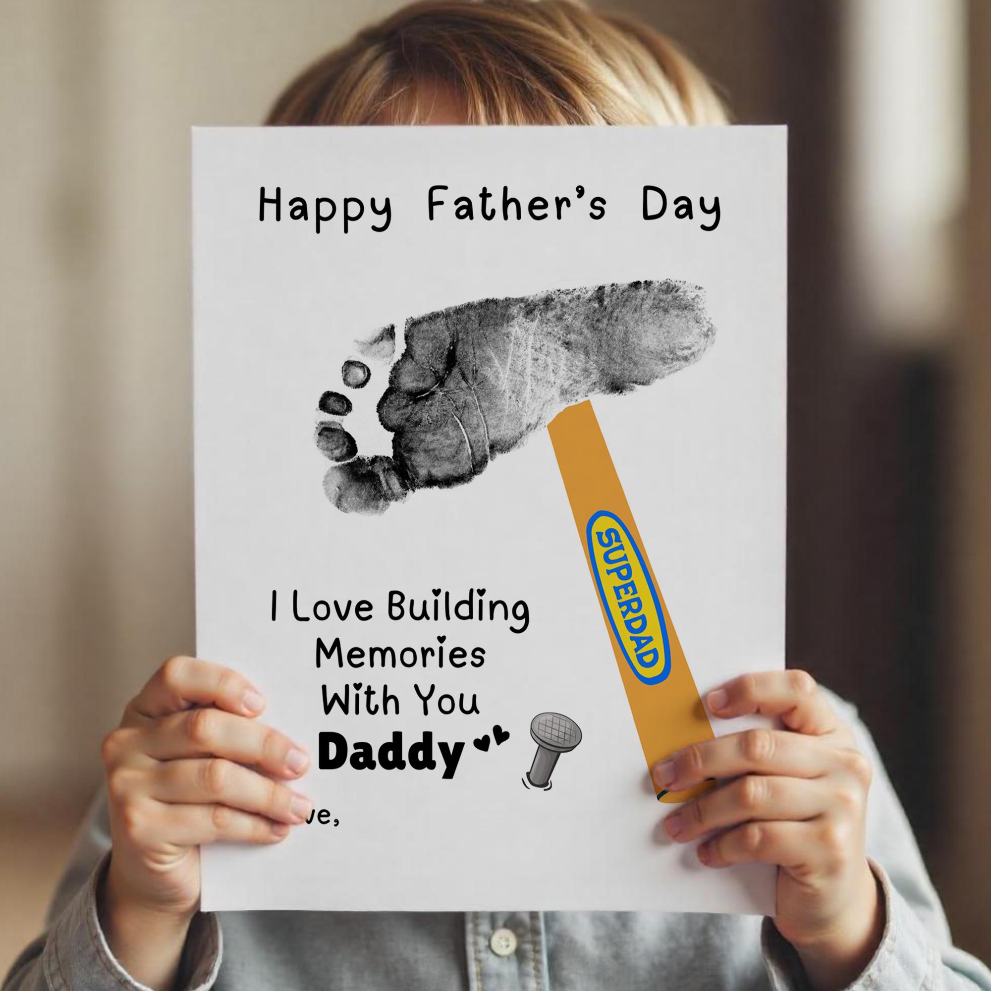 Printable Dad Hammer Footprint, Father's Day Footprint Art, Dad ...