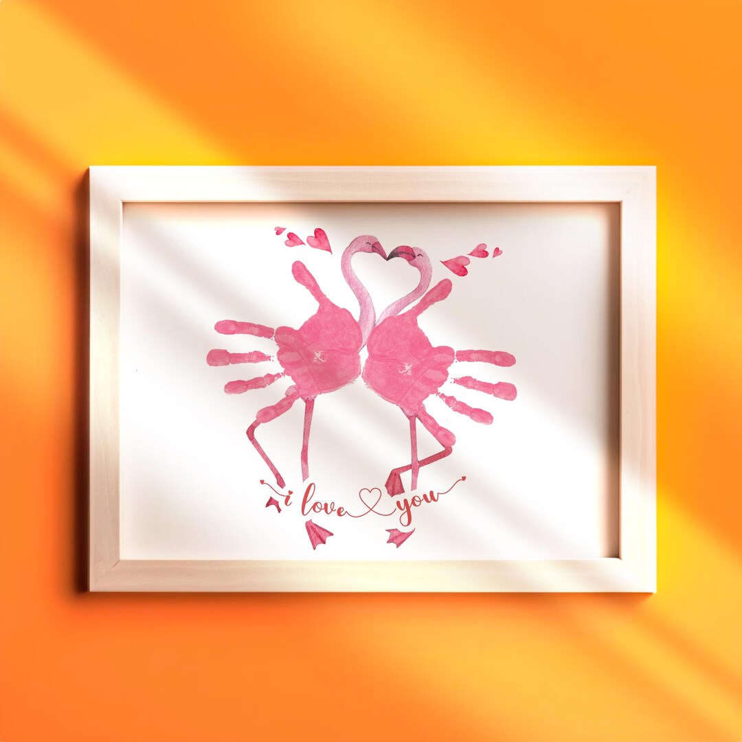 Printable Handprint Art, Flamingo Handprint Craft, Birthday Handprint ...