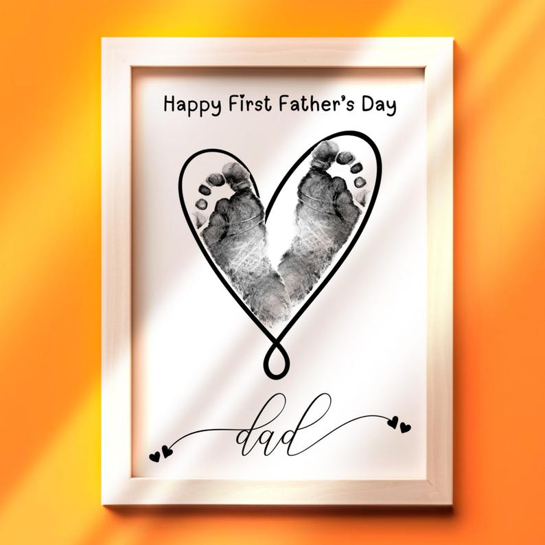 Printable First Father's Day Art, Fathers Day Footprint, Dad Footprint ...