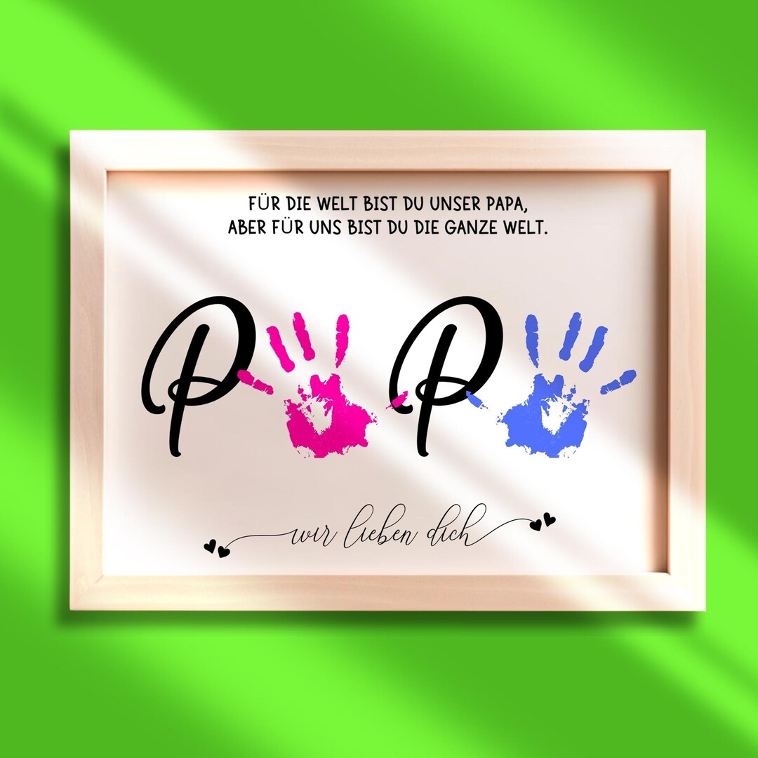 Printable German Papa Handprint, Father's Day Handprint, Birthday Papa ...
