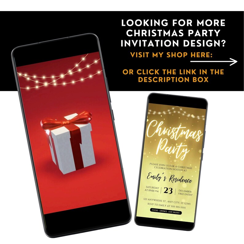 Editable Animated Christmas Party Invitation (digital Template) - Etsy