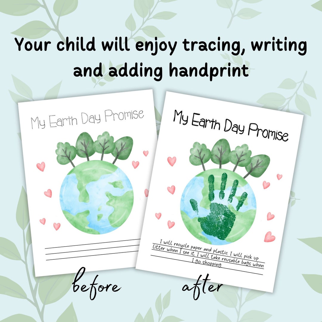Happy Earth Day Art for Kids Activity Handprint Craft Toddler Earth Day ...