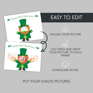 Editable St Patrick's Handprint, St Patricks Photo Art, Lucky Little ...