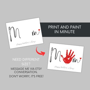 Printable Mother's Day Handprint Art, Mom Handprint Craft Gift ...