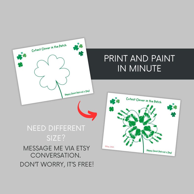 Printable Saint Patrick's Day Handprint, Saint Patrick Clover Handprint ...