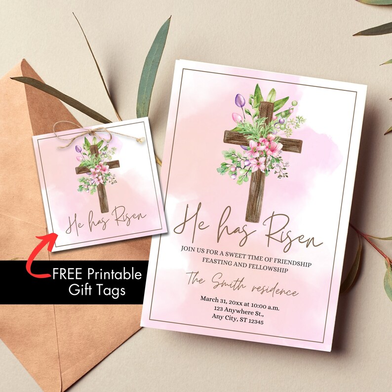 Editable Easter Sunday Service Invitation Easter Brunch Invitation ...