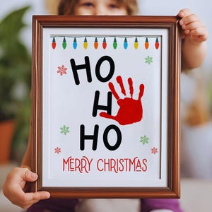 Printable Christmas Handprint Art, Christmas Hohoho Handprint Craft ...