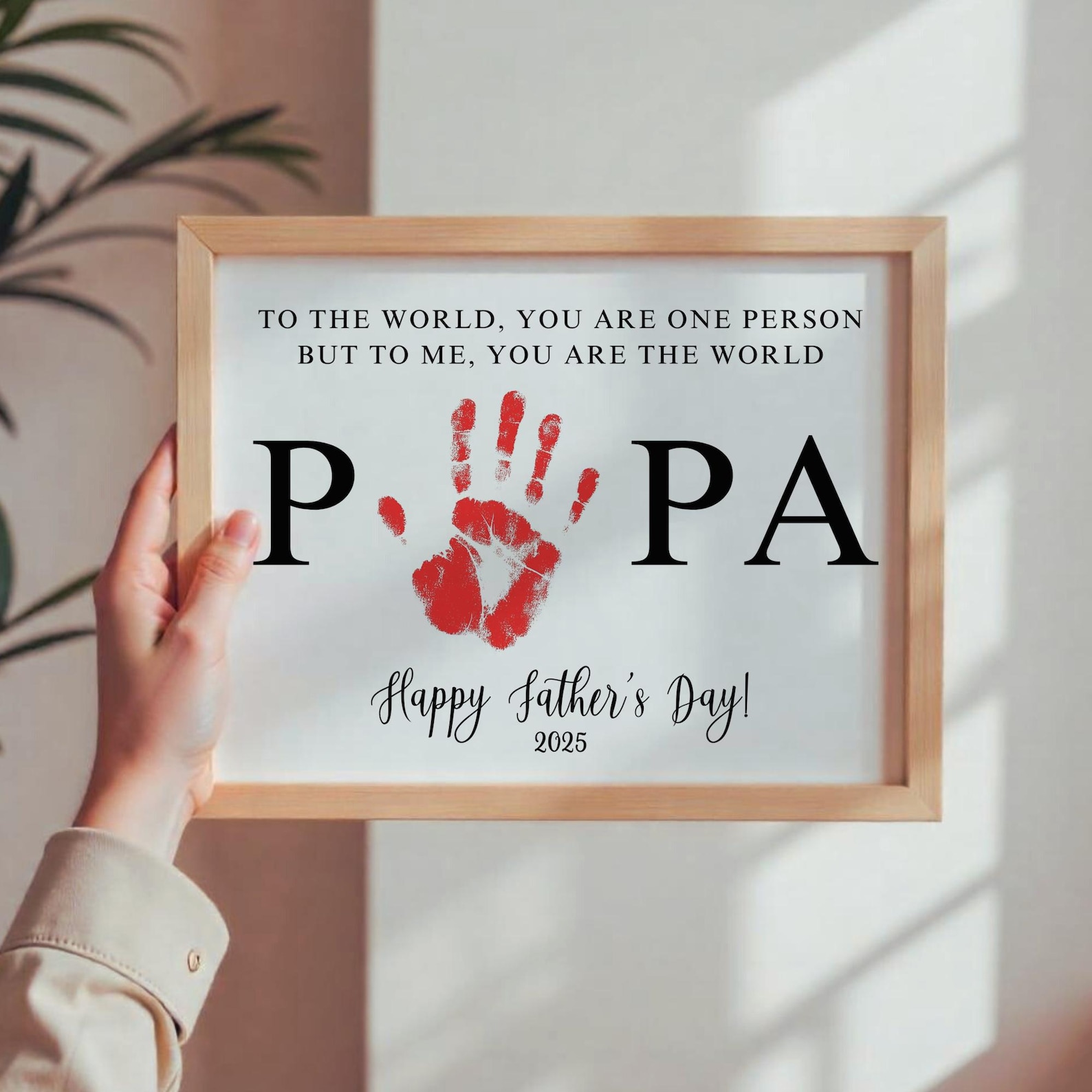 Printable Fathers Day Art, Papa Handprint Art, Fathers Day Handprint ...