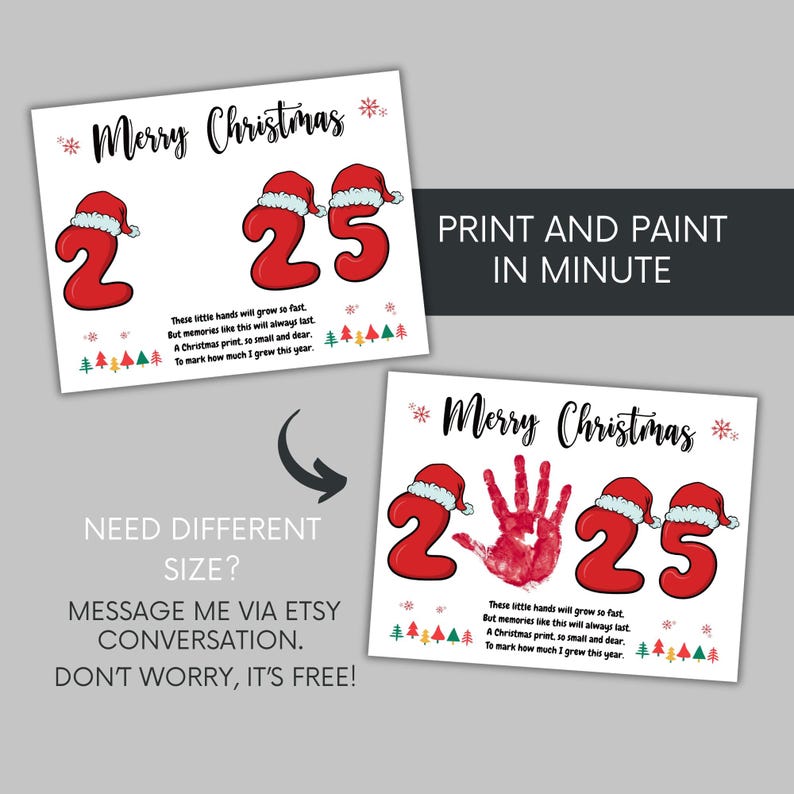 Printable Christmas Handprint, Christmas Poem Handprint, Holiday ...