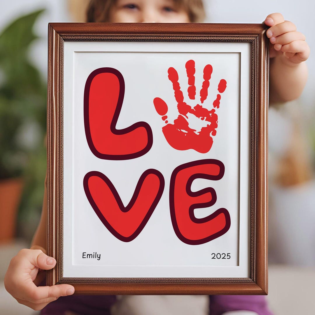 Printable Valentines Day Handprint Art, Valentines Love Craft ...