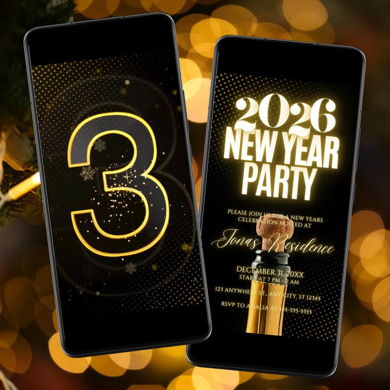 Editable New Year's Eve Party Invitation, NYE Invite (digital) - Etsy