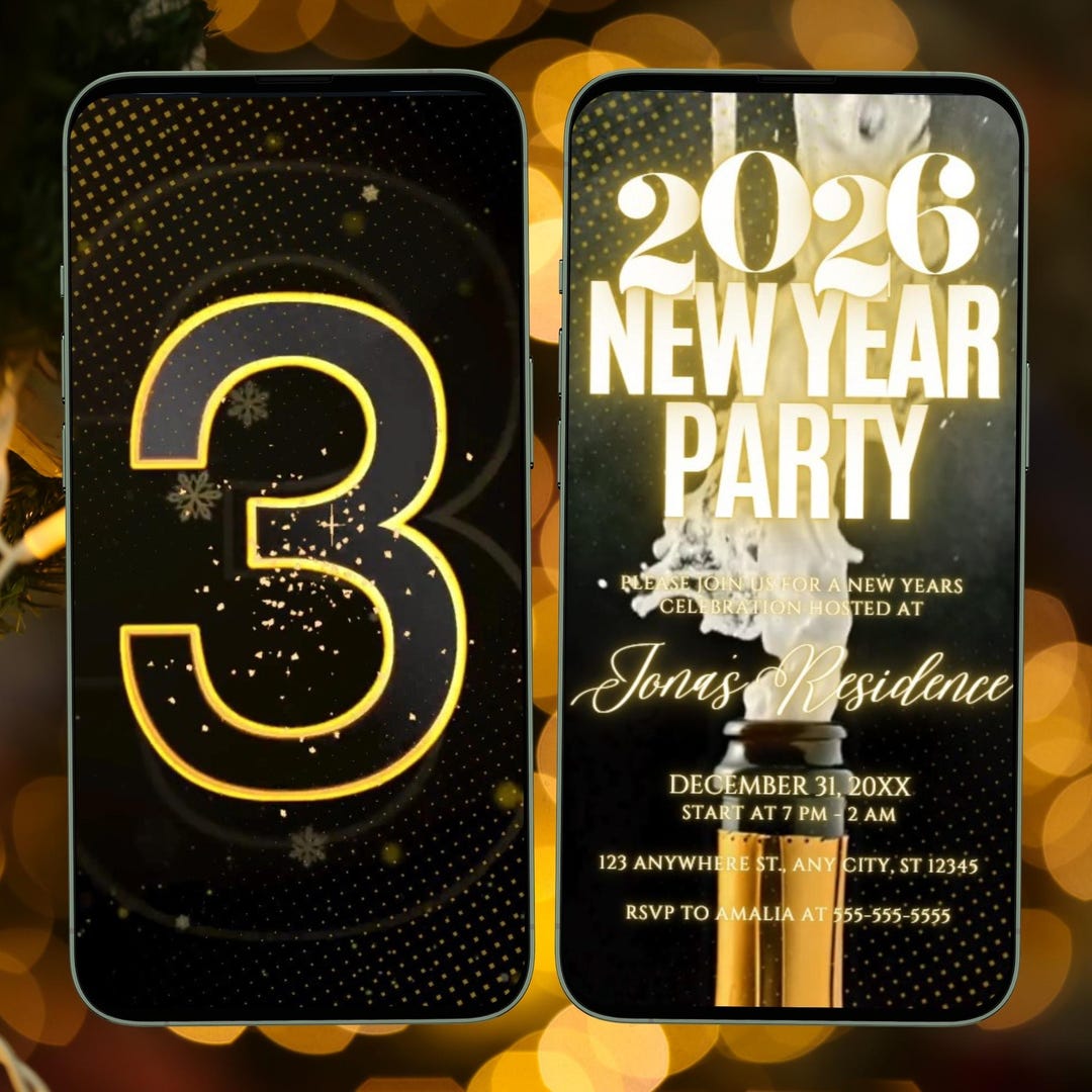 Editable New Year's Eve Party Invitation, NYE Invite (digital) - Etsy