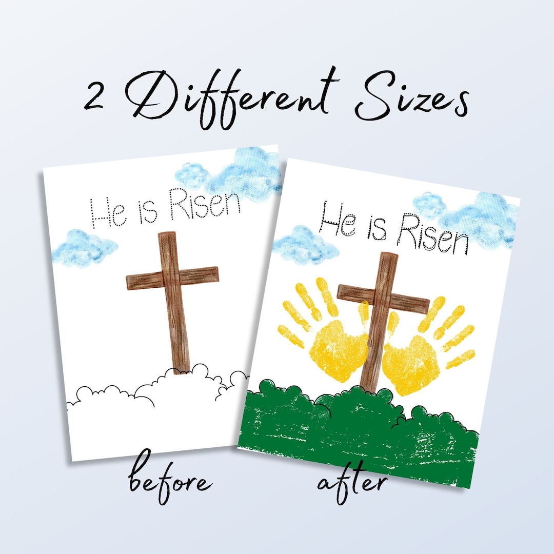 Printable Easter He is Risen Handprint Craft for Kids Sunday School ...