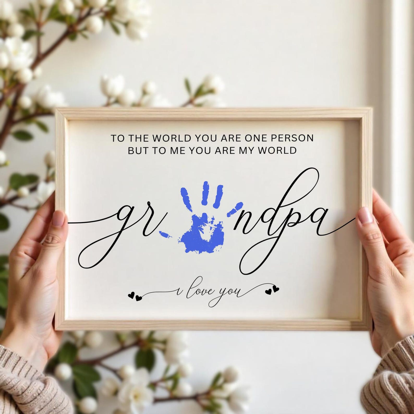 Printable Grandpa Handprint, Birthday Handprint Art, Father's Day ...