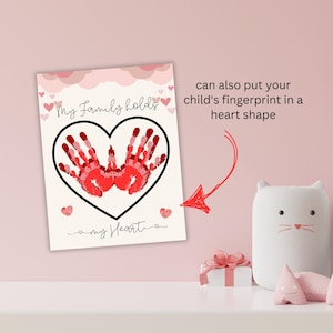 Printable Valentine Handprint Art, Valentines Heart Craft, Valentines ...