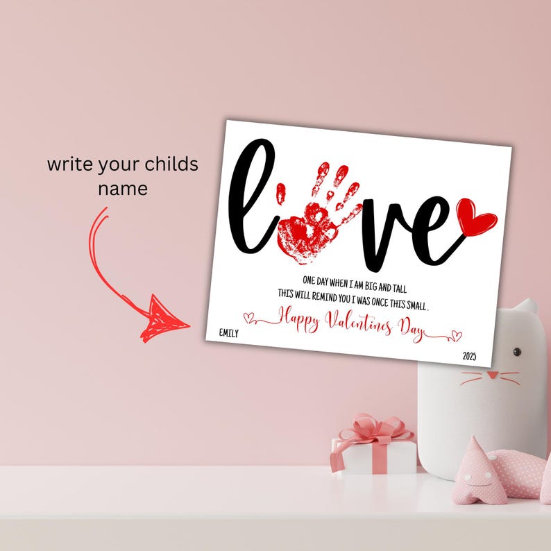 Printable Valentines Day Handprint Art, Valentines Love Craft ...
