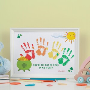 Printable St Patrick's Handprint Art, Pot of Gold Handprint Craft ...
