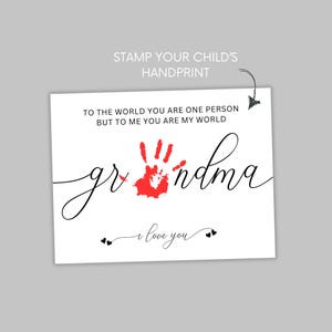 Printable Grandma Handprint, Mother's Day Handprint, Birthday Handprint ...