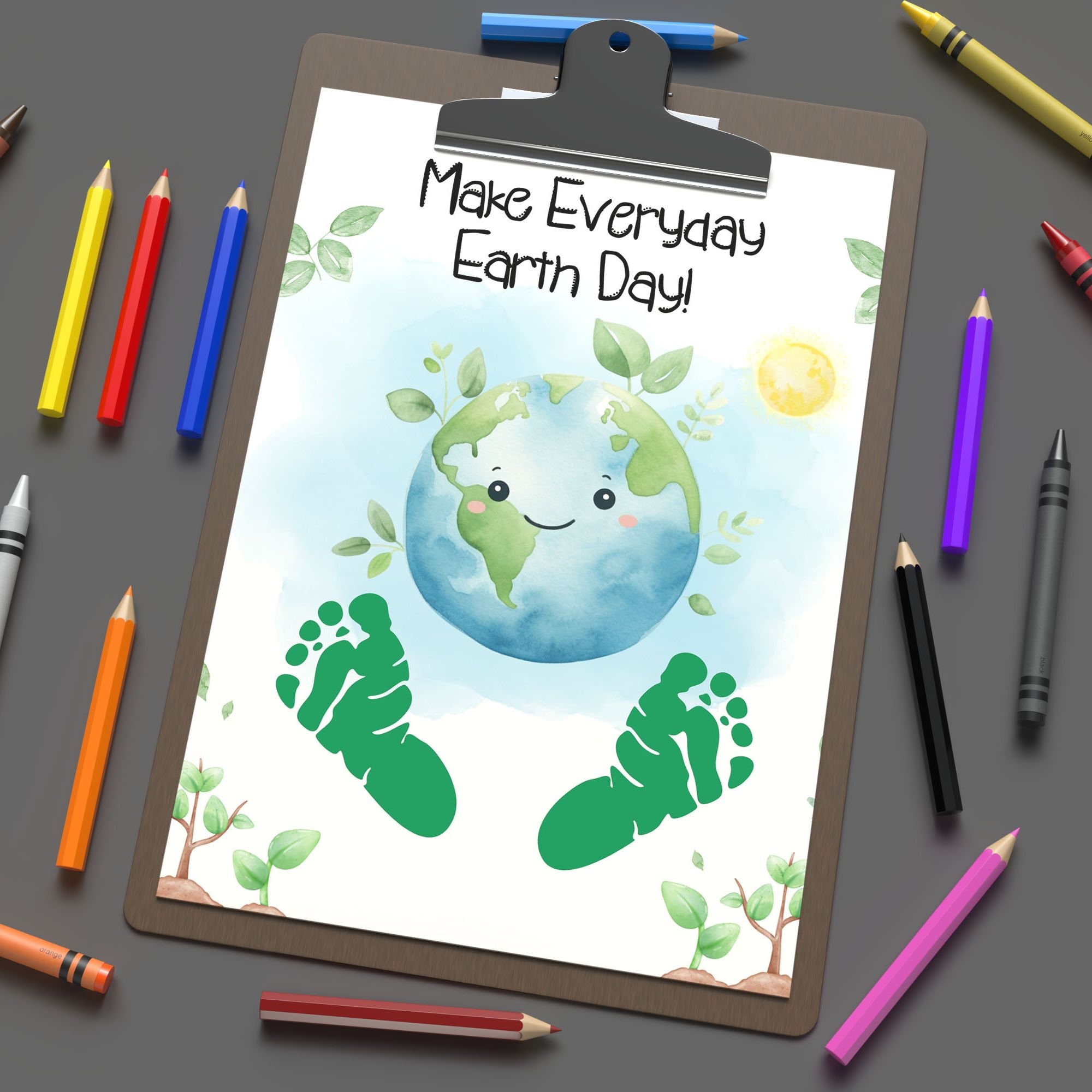 Earth Day Craft for Kids Activity Preschool Footprint Art for School ...