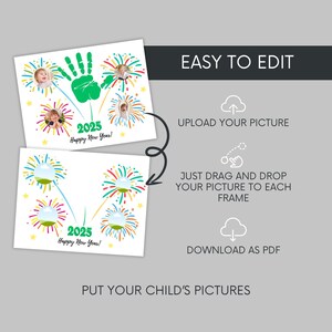 2025 New Year Handprint, Firework New Year Handprint, New Year Photo ...