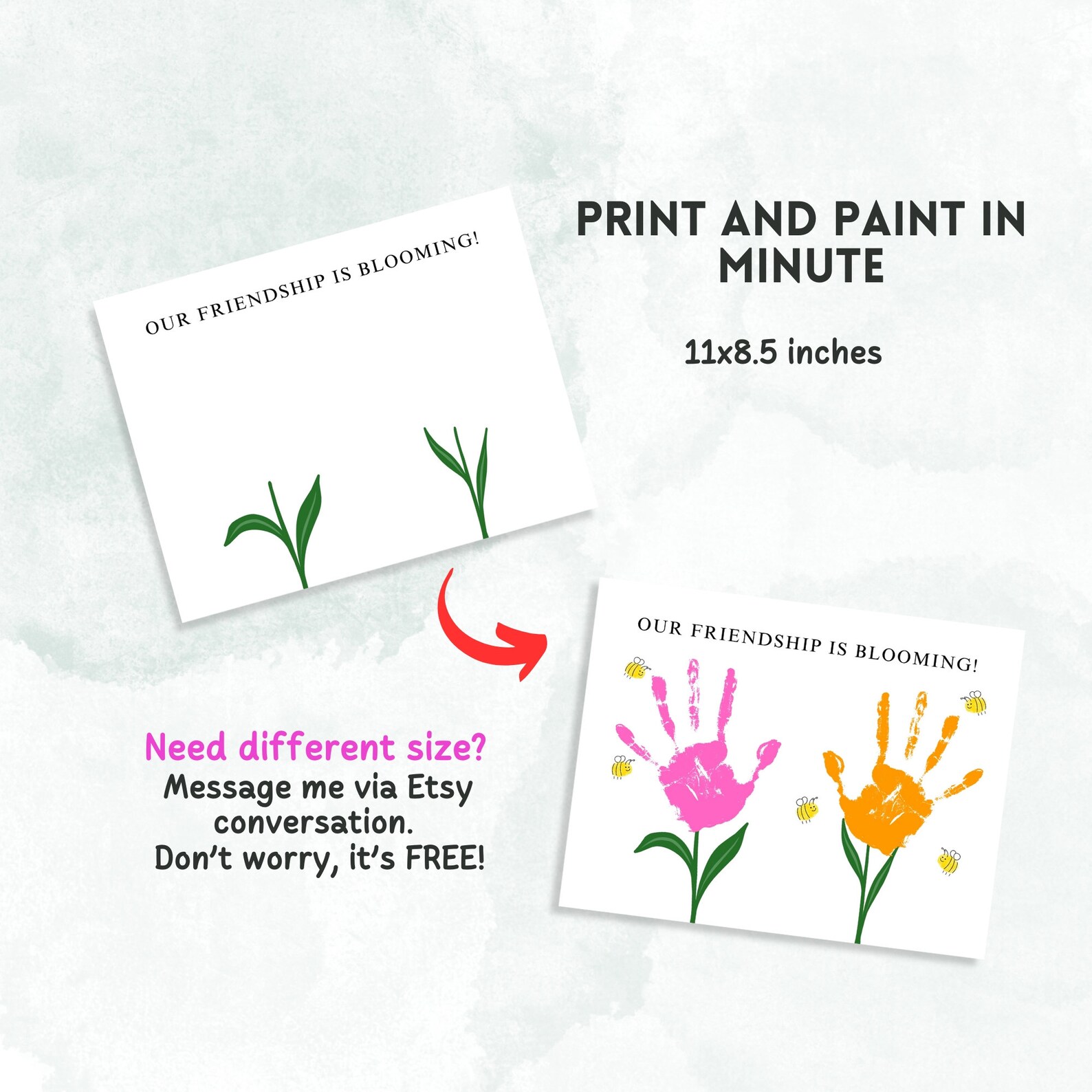 Friendship Handprint, Bestfriend Gift, Friendship Day, Friend Gift ...