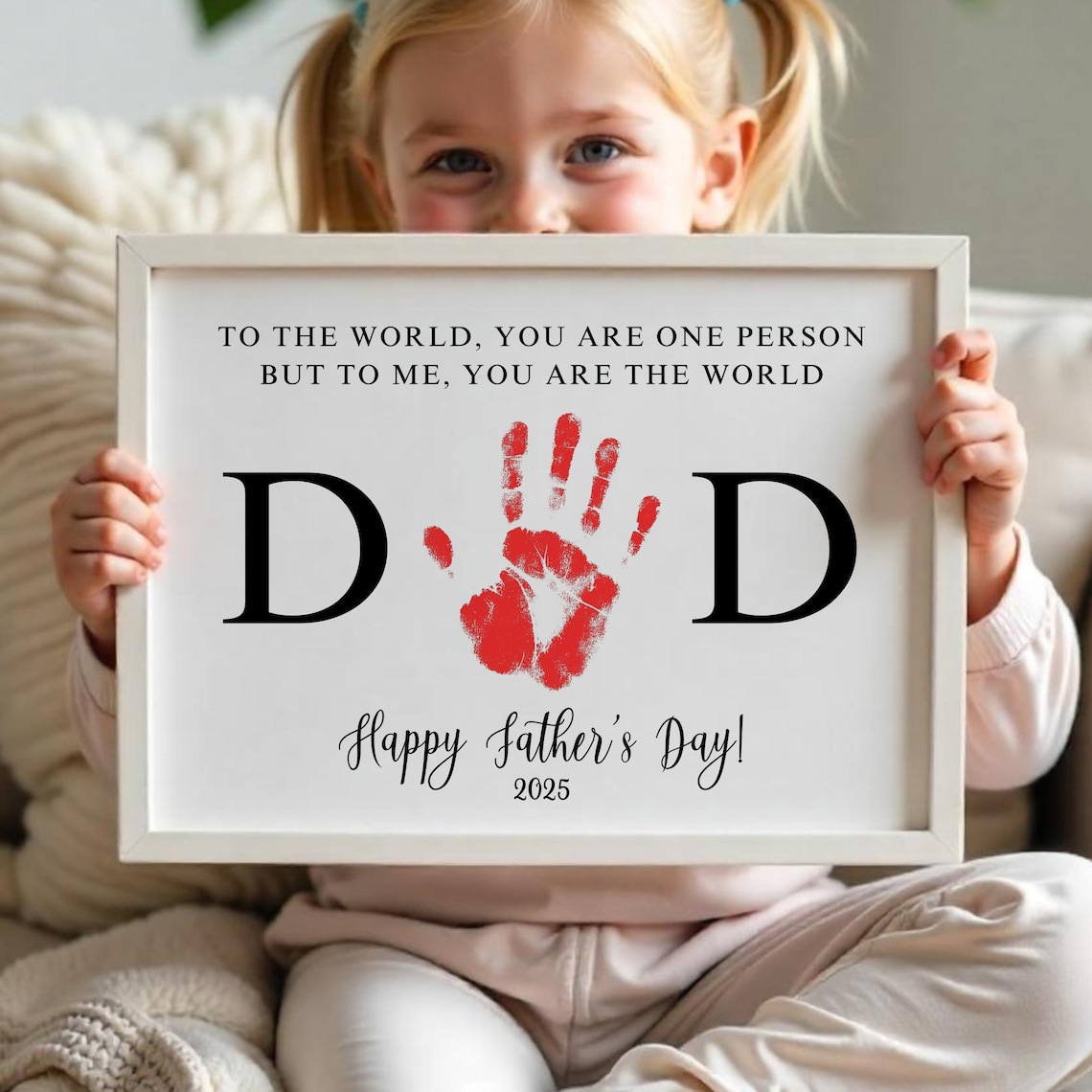 Printable Father's Day Handprint Art, Dad Handprint Craft, Birthday ...