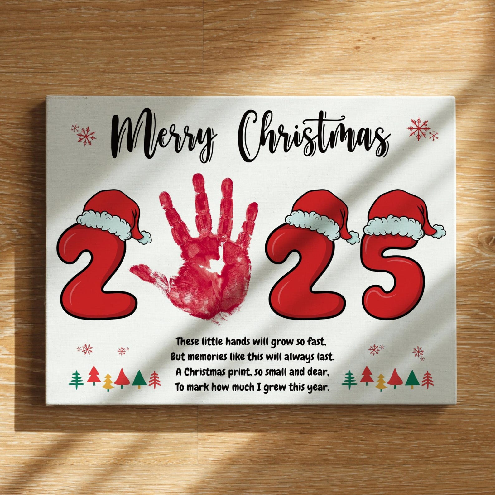 Printable Christmas Handprint, Christmas Poem Handprint, Holiday ...
