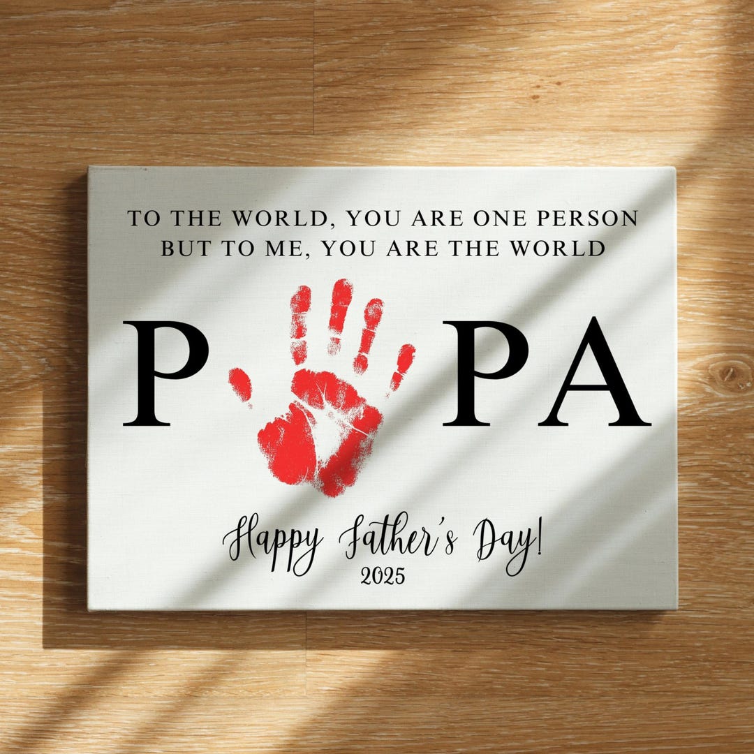 Father's Day Handprint Art, Personalized Papa Gift (PDF Pattern) - Etsy