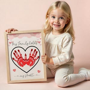 Printable Valentine Handprint Art, Valentines Heart Craft, Valentines ...