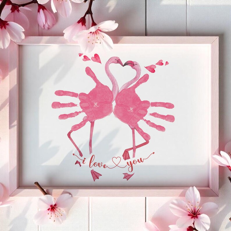 Printable Handprint Art, Flamingo Handprint Craft, Birthday Handprint ...