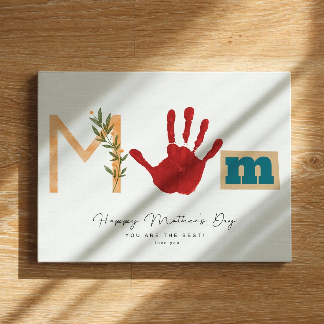 Printable Mom Handprint Art, Mothers Day Handprint Craft, Mother's Day ...