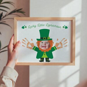 Editable St Patrick's Handprint, St Patricks Photo Art, Lucky Little ...