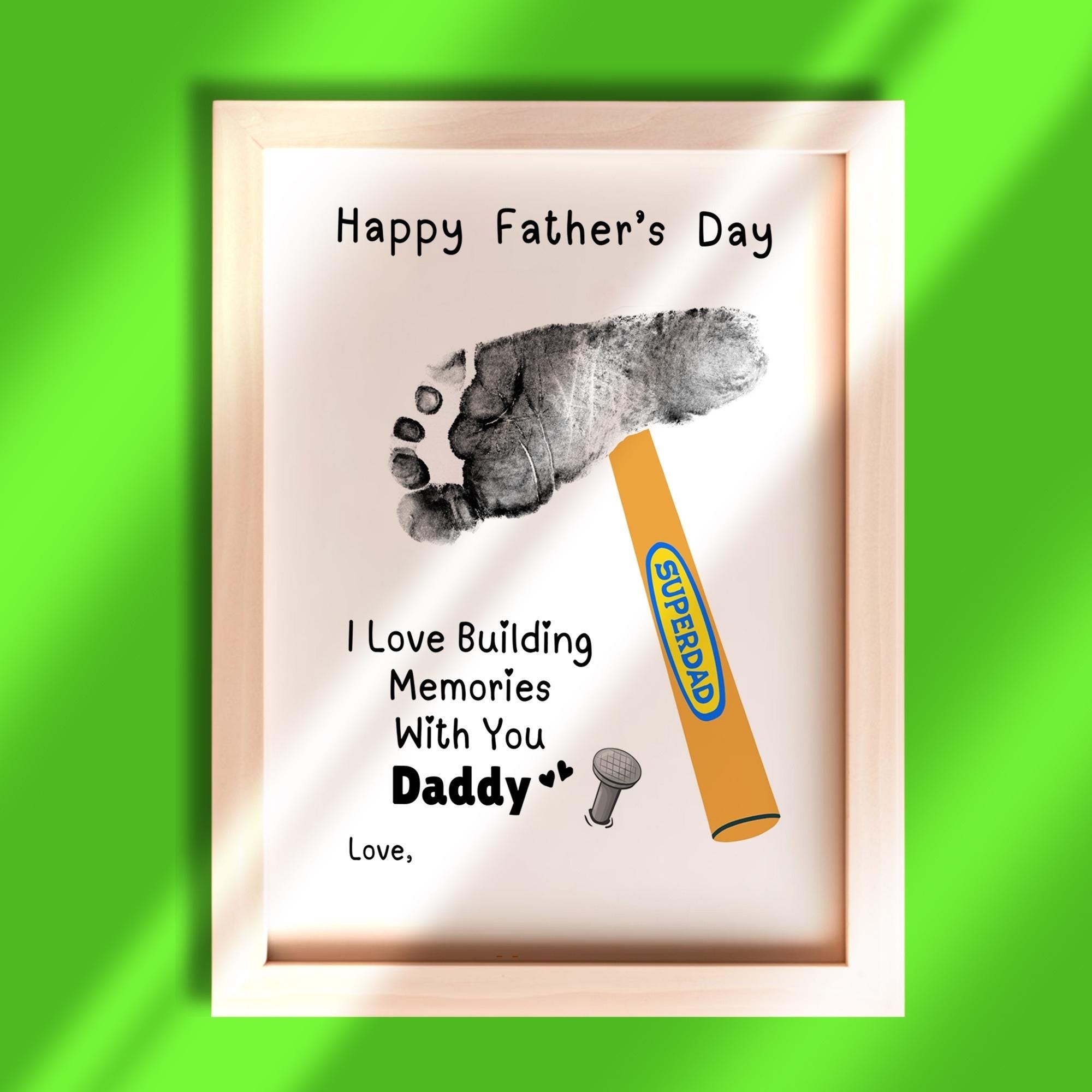 Printable Dad Hammer Footprint, Father's Day Footprint Art, Dad ...