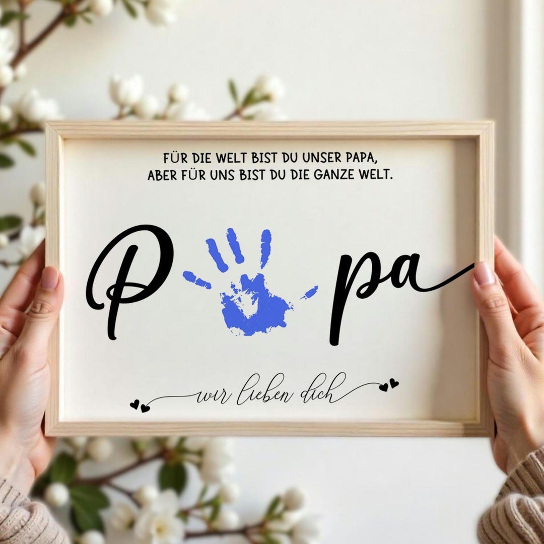Printable Papa Handprint, Fathers Day Handprint Art, Papa Birthday ...