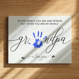 Printable Grandpa Handprint, Birthday Handprint Art, Father's Day ...