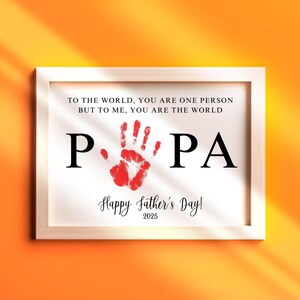 Printable Fathers Day Art, Papa Handprint Art, Fathers Day Handprint ...