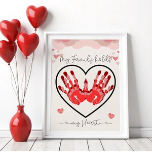 Printable Valentine Handprint Art, Valentines Heart Craft, Valentines ...