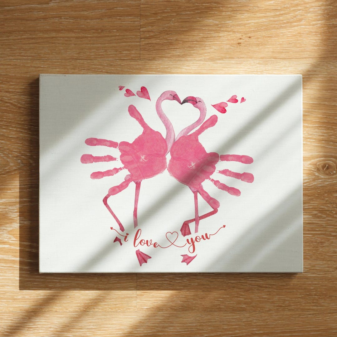 Printable Handprint Art, Flamingo Handprint Craft, Birthday Handprint ...