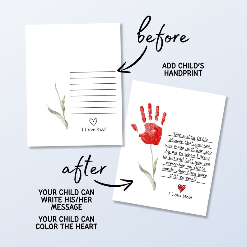 Printable Mother's Day Handprint Art for Kids Personalized Handprint ...