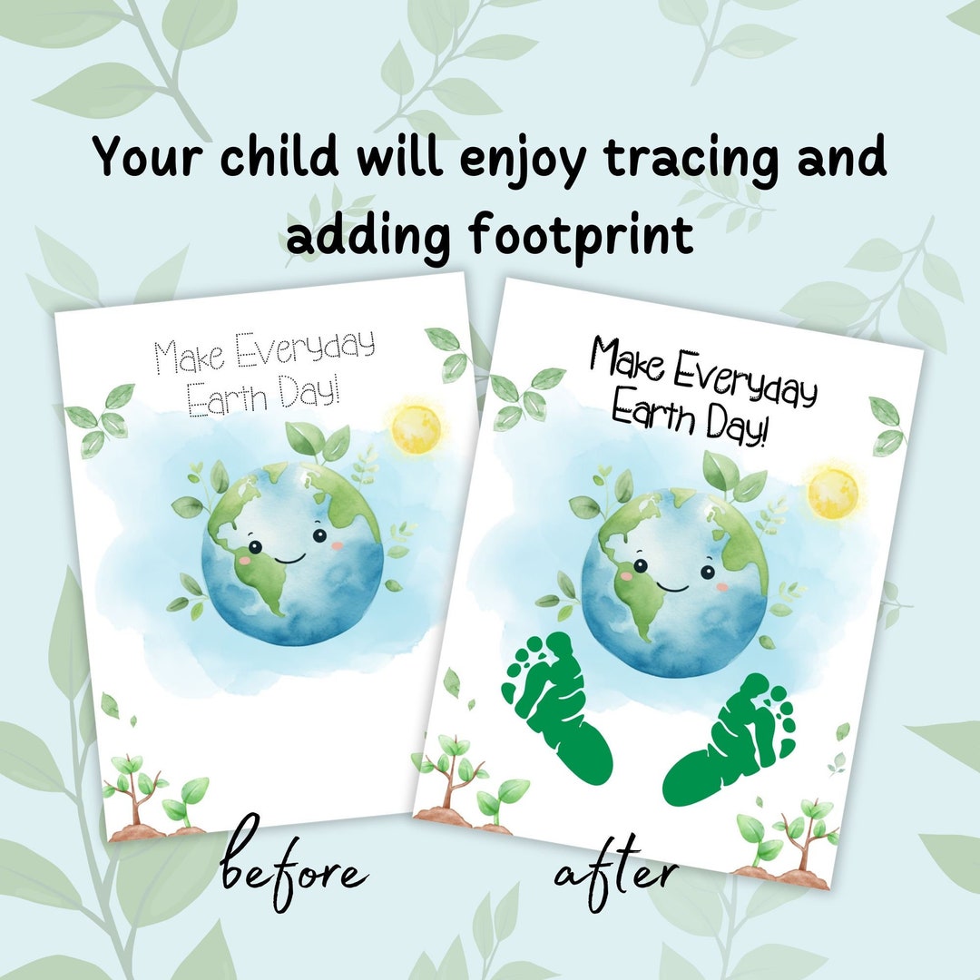 Earth Day Craft for Kids Activity Preschool Footprint Art for School ...
