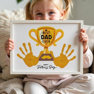 Printable Best Dad Ever Handprint, Father's Day Handprint Craft ...