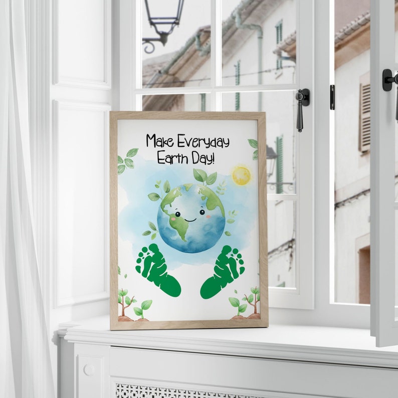 Earth Day Craft for Kids Activity Preschool Footprint Art for School ...