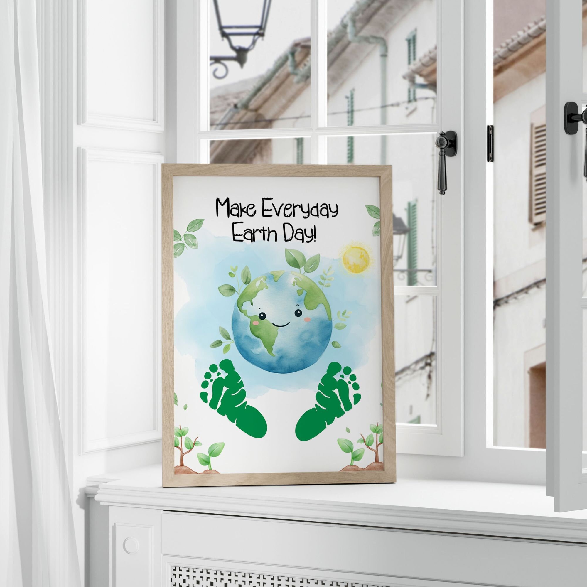 Earth Day Craft for Kids Activity Preschool Footprint Art for School ...