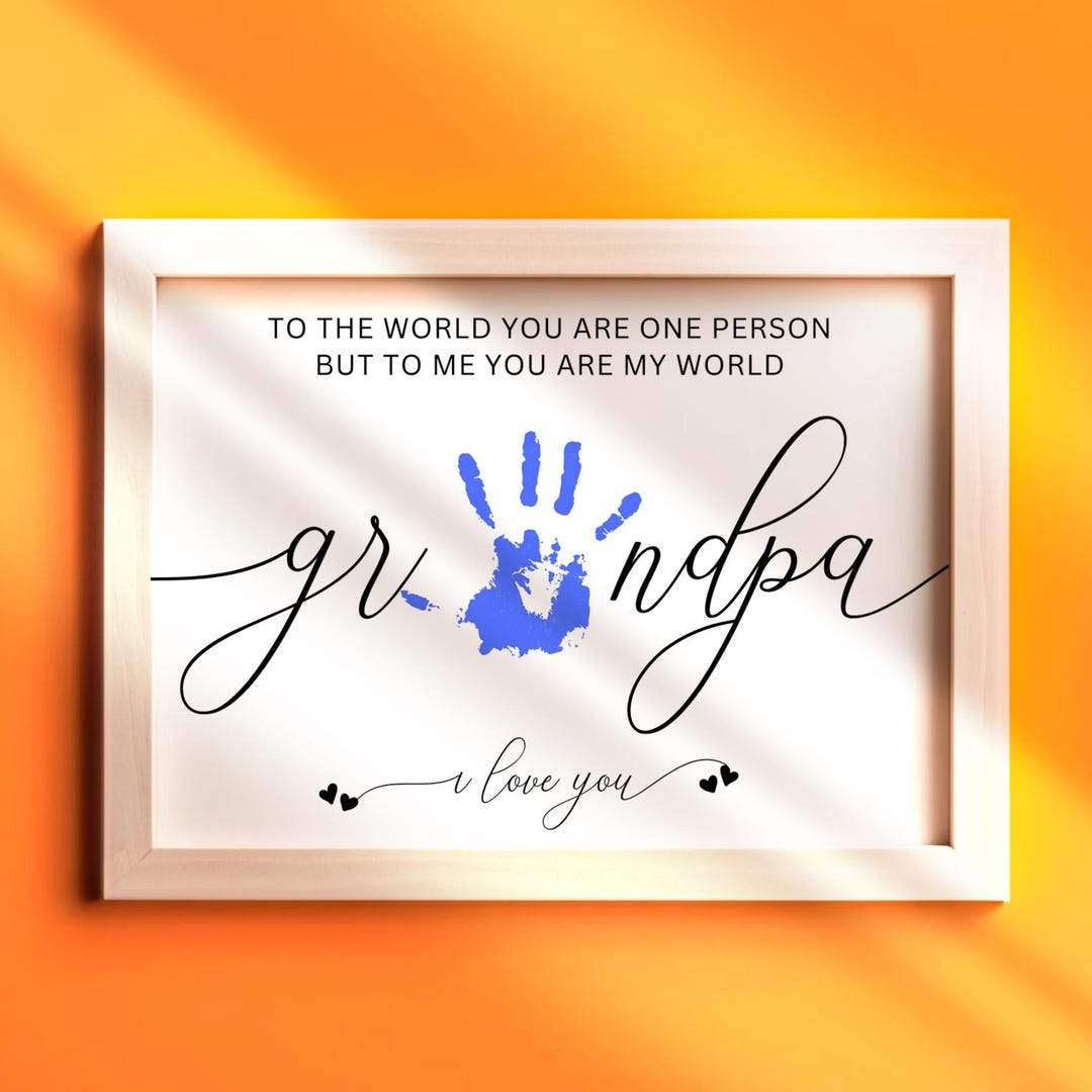 Printable Grandpa Handprint, Birthday Handprint Art, Father's Day ...