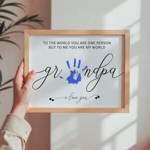 Printable Grandpa Handprint, Birthday Handprint Art, Father's Day ...